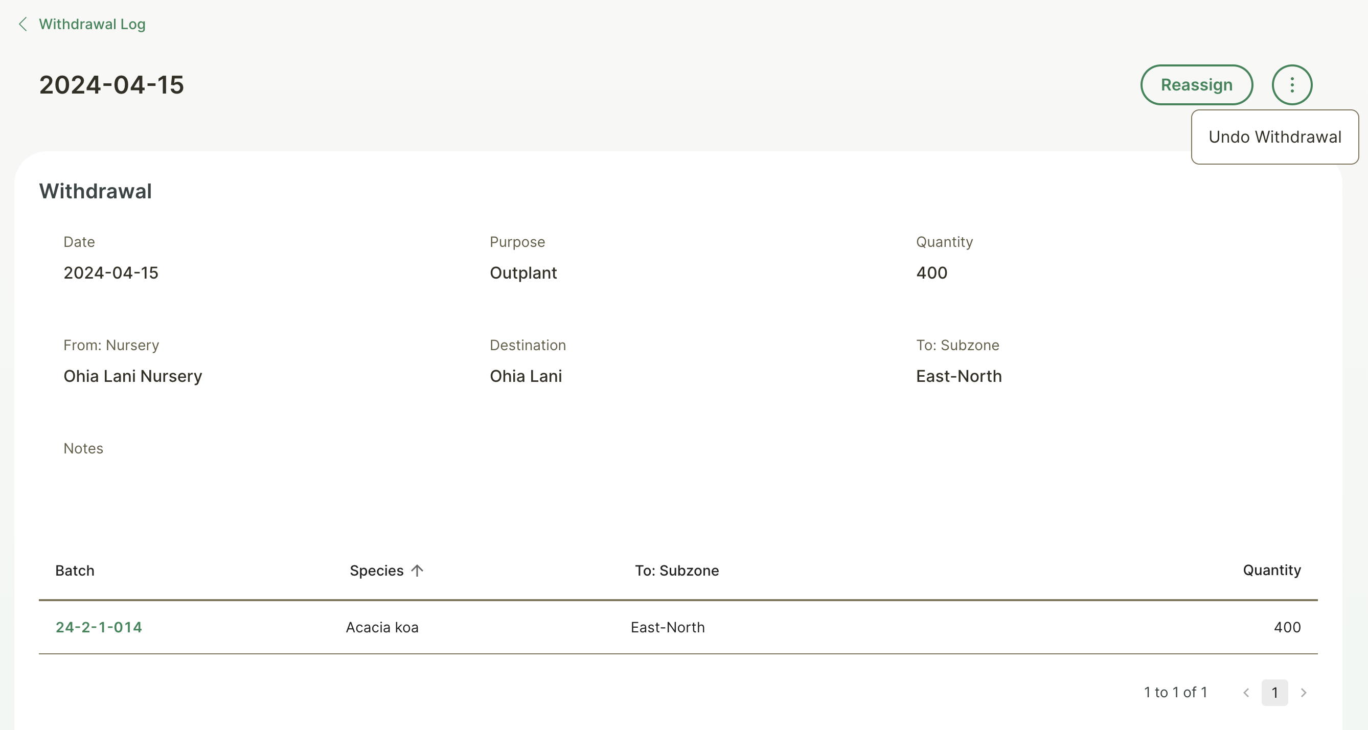 Withdrawal History – Knowledge Base